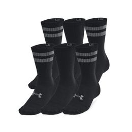 Under Armour M&auml;dchen Tennissocken &raquo;UA Essential 6pk Crew&laquo; Packung, 6 Stk. tlg. f&uuml;r vielseitige Eins&auml;tze, sportlicher Stil, Sechserpack L (42/47)