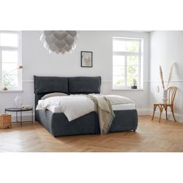 Home Affaire Polsterbett &raquo;Jenson&laquo; als Bettgestell oder mit 3 Matratzenarten und H&auml;rtegraden blau Struktur weich (85% Polyester/15% Nylon)