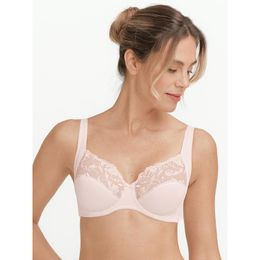 Felina Damen B&uuml;gelloser BH &raquo;Moments&laquo; mit Spitze, Blumenstickerei, St&uuml;tzfunktion und Vollk&ouml;rbchen rosa 75, Cup E