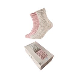 Camano Damen Sneakersocken &raquo;warm & cozy&laquo; 2 Paar tlg. mit Zopfmuster, Rippenb&uuml;ndchen 39-42
