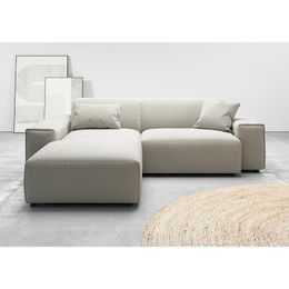 Home Affaire Ecksofa &raquo;Glimminge L-Form auch in Breitcord, Feincord + Easy care-Bezug,&laquo; Breite 234, Zierkissen grau 100% Polyester
