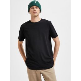Selected Herren Selected Rundhalsshirt &raquo;SLHASPEN SS O-NECK TEE NOOS&laquo; schwarz S