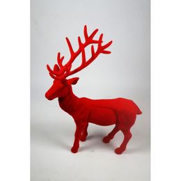 AM Design Weihnachtsfigur &raquo;Rentier stehend mit samtweichem Flock&laquo; aus Kunststoff, H&ouml;he 76 cm, in verschiedenen Farben Kunststoff