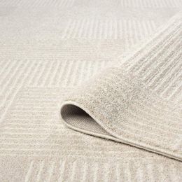 Carpet City Teppich &raquo;FLAIR177&laquo; rechteckig 11 mm H&ouml;he Kurzflor-Teppich, Skandi-Stil, Wohnzimmer beige Obermaterial: 50% Polyester, 50% Polypropylen