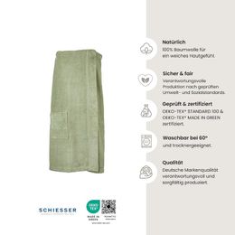 Schiesser Sarong &raquo;Saunakilt Turin f&uuml;r Damen in angesagter Reiskornoptik&laquo; 1 Stk. Made in Green Frottier