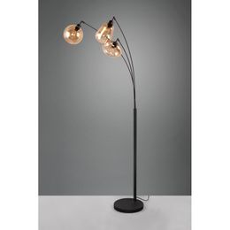 Trio Leuchten Stehlampe &raquo;Lumina, gebogene Stehleuchte mit Glasschirmen exkl 3xE14 max 10W&laquo; E14 1 Stk. warmwei&szlig; - kaltwei&szlig; amberfarbige Gl&auml;ser in 3 