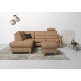 Home Affaire Ecksofa &raquo;Palmera L-Form, B: 236 cm&laquo; optional Bettfunktion & Bettkasten, Federkern braun Luxus-Microfaser (100% Polyester);Struktur (100% 