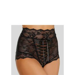 Lascana Damen Lascana High-Waist-Slip-Ouvert mit aufregender Schn&uuml;rung, Reizw&auml;sche, sexy Dessous schwarz 32/34