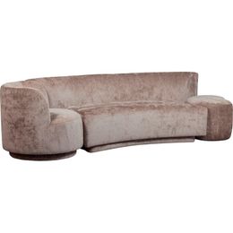 Woood Loungesofa &raquo;Combi-Popular: Bank + Sessel + Pouf&laquo; Mit grobem Chenille gef&uuml;ttert, Breite 345 cm braun