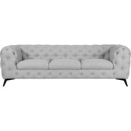 Home Affaire Chesterfield-Sofa &raquo;Glynis&laquo; aufw&auml;ndige Knopfheftung, moderne Chesterfield Optik, Fu&szlig;farbe w&auml;hlbar grau Struktur (100% Polyester);Samtoptik