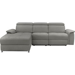 Home Affaire Ecksofa &raquo;Pareli, L-Form, 259cm,m. Recamiere, Echtleder, Kunstleder, Webstoff&laquo; man. o. elektr. Relaxfunktion, USB/Kopfteilverstellg u. LED