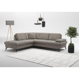 Sit & More sit&more Ecksofa &raquo;Morris Jubi L-Form, B: 238 cm&laquo; mit Armteilfunktion & 1 Zierkissen, optional Bettfunktion grau 100% Polyester