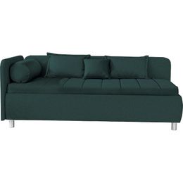 Alina Schlafsofa &raquo;Kiana&laquo; mit Bettkasten und Zierkissen, Liegefl&auml;che 90/200 cm oder 100/200 cm gr&uuml;n Struktur TMD (100% Polyester)