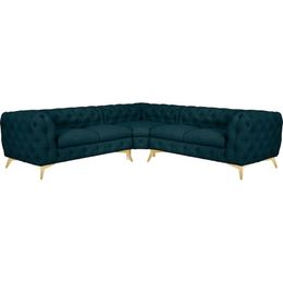Home Affaire Chesterfield-Sofa &raquo;Ecksofa GLYNIS L-Form mit Wellenunterfederung, Ma&szlig;e B/T/H 264/264/75cm&laquo; aufw&auml;ndige Knopfheftung, moderne Chesterfield 