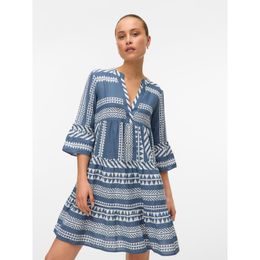 V&eacute;ro Moda VERO MODA Tunikakleid &raquo;VMDICTHE 3/4 TUNIC EXP&laquo; Baumwolle, loose fit China Blue AOP:IBIZA SNOW WHITE XL (42) - N-Gr N-Gr XL (42) Luftiges...