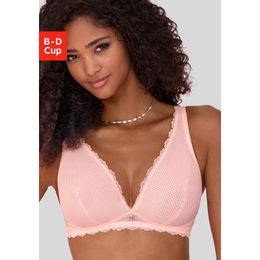 Vivance Damen Bralette-BH ohne B&uuml;gel im High-Apex-Design, sexy Dessous rosa 75, Cup D