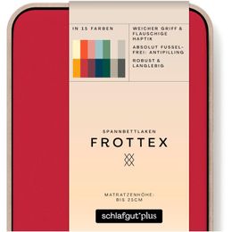 Schlafgut Bettlaken &raquo;Frottex Spannbettlaken&laquo; MADE IN GREEN by OEKO-TEX rot Frottee, Obermaterial: 75% Baumwolle, 25% Polyester