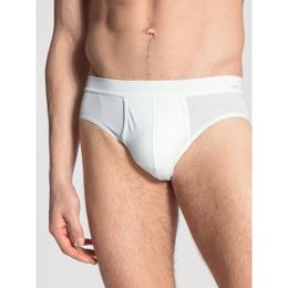 Calida Herren Calida Slip &raquo;Cotton Code&laquo; Baumwoll-Mix, elastisch, mit Eingriff, weich wei&szlig; S (46/48)