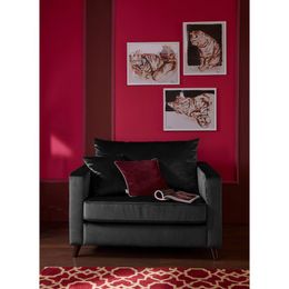Home Affaire Loveseat &raquo;Renesse&laquo; lose Kissen, Keder an Sitzkissen schwarz Luxus-Microfaser ALTARA NUBUCK (100% Polyester);Samtvelours 100% Polyester