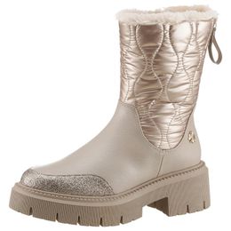 MARCO TOZZI by GMK Winterboots &raquo;TORIA&laquo;, Blockabsatz, Plateau, Winterstiefelette mit TEX-Ausstattung taupe-goldfarben 41 41 Trendige Stiefelette mit...