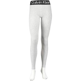Calvin Klein Damen Leggings breiter Logobund, weich, elastisch, Cotton-Mix grau M, N-Gr