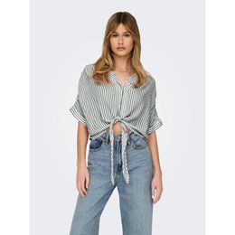Only Damen Only Kurzarmbluse &raquo;ONLPAULA LIFE S/S TIE SHIRT WVN NOOS&laquo; Viskose, regular fit gr&uuml;n L