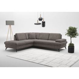 Sit & More sit&more Ecksofa &raquo;Morris Jubi L-Form, B: 238 cm&laquo; mit Armteilfunktion & 1 Zierkissen, optional Bettfunktion braun 100% Polyester