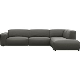 FLEXLUX Ecksofa &raquo;Lucera, super bequem durch hochwertigen Sitzaufbau mit Kaltschaum&laquo; modern & anschmiegsam, L-Form, Designsofa grau 100% Echteder