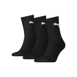 Puma Damen Puma Sportsocken &raquo;short crew&laquo; 3 Paar tlg. gepolsterte Frottee-Sohle, atmungsaktiv schwarz 47-49