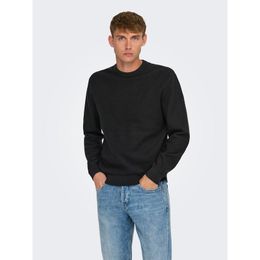 Only & Sons Only & Sons Herren ONLY & SONS Rundhalspullover &raquo;ONSTONY DS 12 LS WAFFLE CREW KNIT&laquo; Baumwolle, relaxed fit schwarz XL