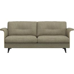 FLEXLUX 2,5-Sitzer &raquo;Glow Sofa, Couch,&laquo; Premium-Sitz: Kaltschaum & Federkern, Arml. Walnuss, Fu&szlig; schwarz gr&uuml;n 62% Polyester/17%Baumwolle/14%Viscose/7%