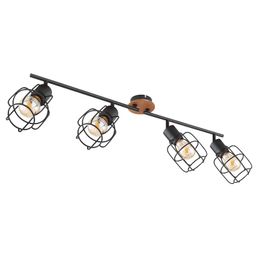 Globo LIGHTING Deckenstrahler &raquo;WILLA&laquo; E27 1 Stk. Deckenspot/Holz/schwarz/beweglich/Flur/Wohnzimmer/Schlafzimmer