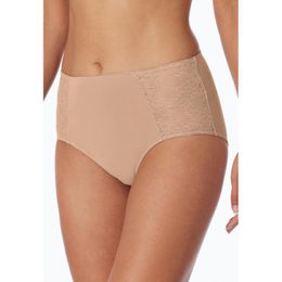 Schiesser Damen Midislip &raquo;Air&laquo; mit transparenten Spitzen-Eins&auml;tzen beige 46
