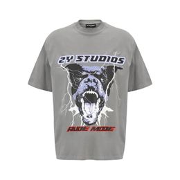 2Y STUDIOS T-Shirt &raquo;Herren Rottweiler Oversize Tee&laquo; 1 Stk. washed grey L L Mode ist Selbstausdruck durch Kleidung