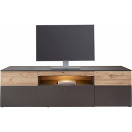 FORTE Lowboard &raquo;Como&laquo; TV-Board, LED Beleuchtung, Soft Close, Stauraum, 209,8/59,3/52 cm grau