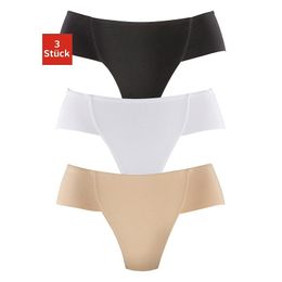 Petite Fleur Damen Petite Fleur Formstring 3er-Pack, Bodyforming Slip aus elastischer Baumwolle beige 32/34