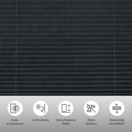 OTTO home Plissee &raquo;DAHRA - in Crush-Optik&laquo; Lichtschutz ohne Bohren verspannt Fixma&szlig;, Bestseller mit &uuml;ber 5500 4,5-Sterne-Bewertungen, Klemmtr&auml;ger grau