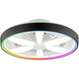 Brilliant LED Deckenleuchte &raquo;Gaiano&laquo; 1 Stk. warmwei&szlig; - kaltwei&szlig; &Oslash; 48cm mit Ventilator, 6400 lm, dimmbar, RGB, 2700-6500 K schwarz