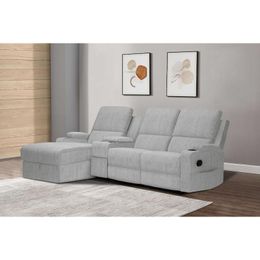 Home Affaire Ecksofa &raquo;NAPORI Multimediasofa, 3er Kinosessel XXL, L-Form, Cord&laquo; Kinosofa mit Relaxfunktion, Getr&auml;nkehalter, Staufach und Staukasten 