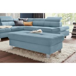 exxpo - sofa fashion Hocker &raquo;Fiji Bankhocker mit Staufach unter der Sitzfl&auml;che&laquo; elegant modern mit toller Detailverarbeitung blau Luxus-Kunstleder;
