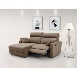 OTTO home Ecksofa &raquo;JENNA L-Form, 209cm - OTTO. Verl&auml;ssliche Qualit&auml;t.&laquo; manuelle o. elektrische Relaxfunktion, USB A/C, Struktur fein. grau Webstoff 