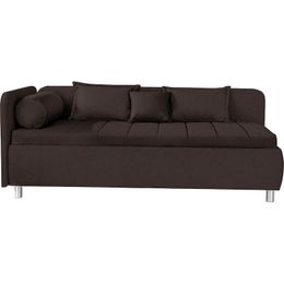 Alina Schlafsofa &raquo;Kiana&laquo; mit Bettkasten und Zierkissen, Liegefl&auml;che 90/200 cm oder 100/200 cm braun Struktur TMD (100% Polyester)
