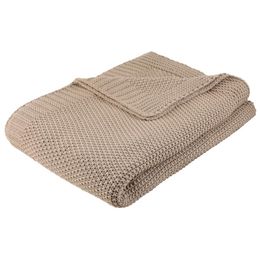 OTTO home Wohndecke &raquo;Phelon&laquo; 100% Baumwolle, Trendiges Strickmuster, 130 &times; 170 cm grau Baumwolle