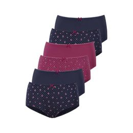 Petite Fleur Damen Petite Fleur Hipster 6er-Pack, aus elastischer Baumwolle blau 32/34