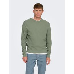 Only & Sons Only & Sons Herren ONLY & SONS Rundhalspullover &raquo;ONSTONY DS 12 LS WAFFLE CREW KNIT&laquo; Baumwolle, relaxed fit grau M