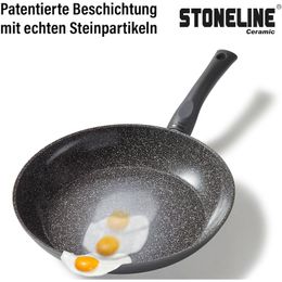 Stoneline Topf-Set &raquo;CERAMIC&laquo; Set, 1x Bratentopf &Oslash; 24 cm, 1x Kasserolle &Oslash; 18 cm, 1x Kochtopf &Oslash; 20 cm, 6 Stk. tlg. Aluminium grau