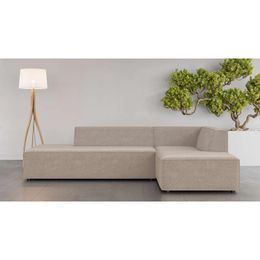 OTTO home Ecksofa &raquo;Ecksofa Cavan mit Ottomane links oder rechts bestellbar&laquo; L-Form mit Wellenunterfederung, Ma&szlig;e B/T/H: 270/180/72 cm grau 100% 