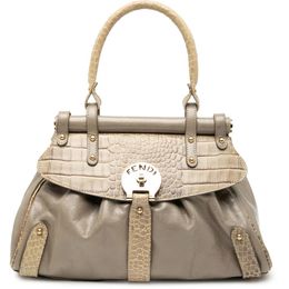 Fendi Crossbody Bags - Small Croc Embossed Leather Magic Handbag - Gr. unisize - in Braun - f&uuml;r Damen