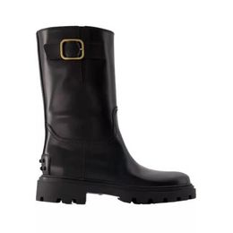 Tod's Tod's Stiefel - Heavy Rubber Ankle Boots - Leather - Black - Gr. 37,5 (EU) - in Schwarz - f&uuml;r Damen