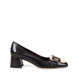 Tod's Tod's Hohe Schuhe - Mid-Height Closed-Toe Leather Pumps With Buckle De - Gr. 36 (EU) - in Schwarz - f&uuml;r Damen